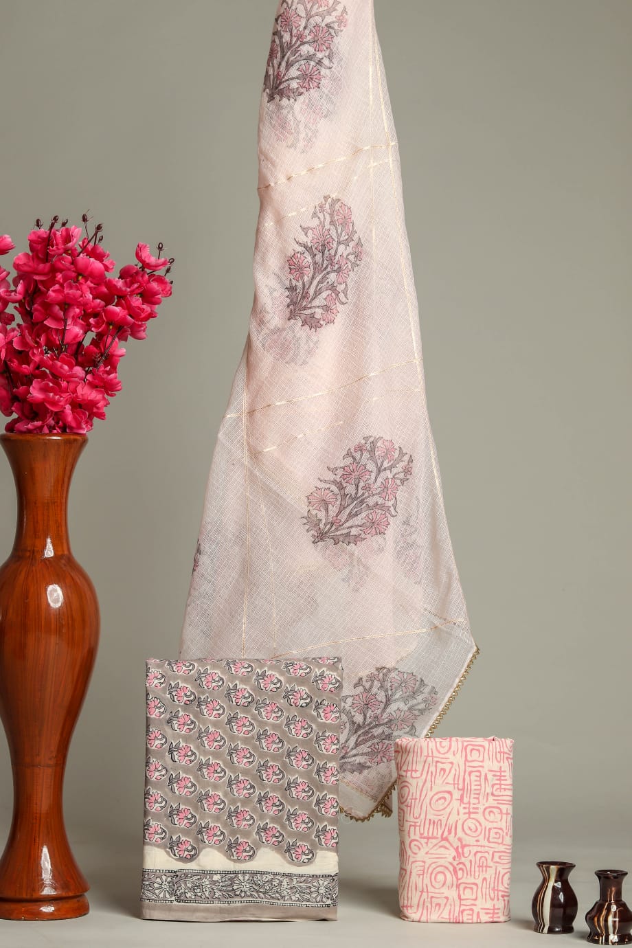 Kota doria gota lace work dress material - Jackyll Mart